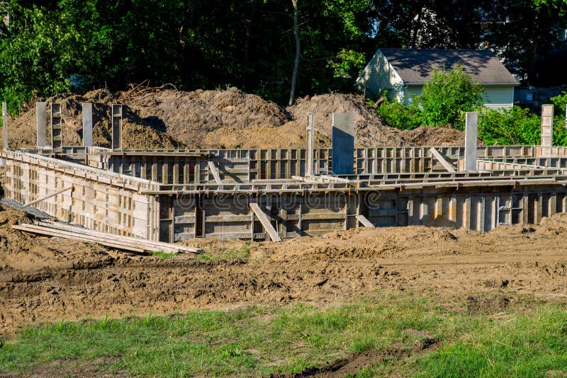 Iron Formwork for a New Foundation Stock Image - Image of work ...