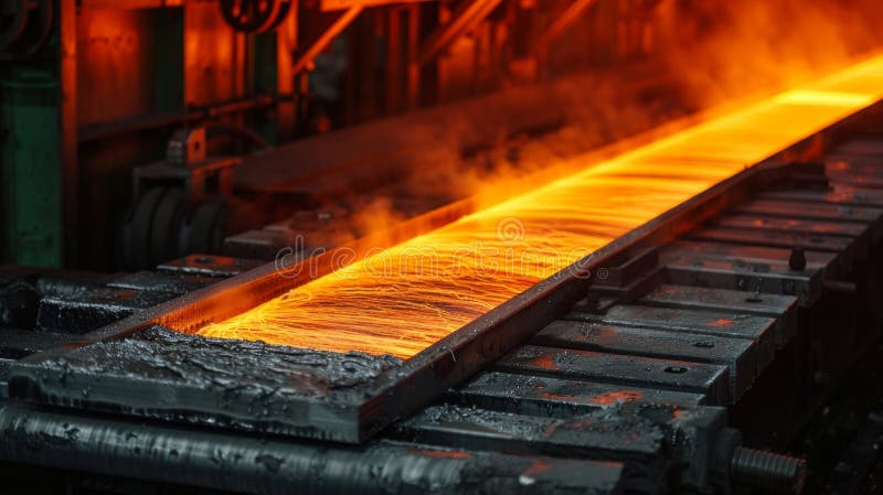 Iron Foundry. Continuous Casting Machine. Production of Steel Billets ...