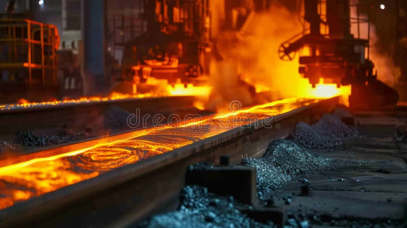 Iron Foundry. Continuous Casting Machine. Production of Steel Billets ...