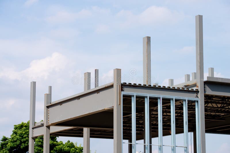 Iron Frame for Commercial Building Stock Photo - Image of metal ...