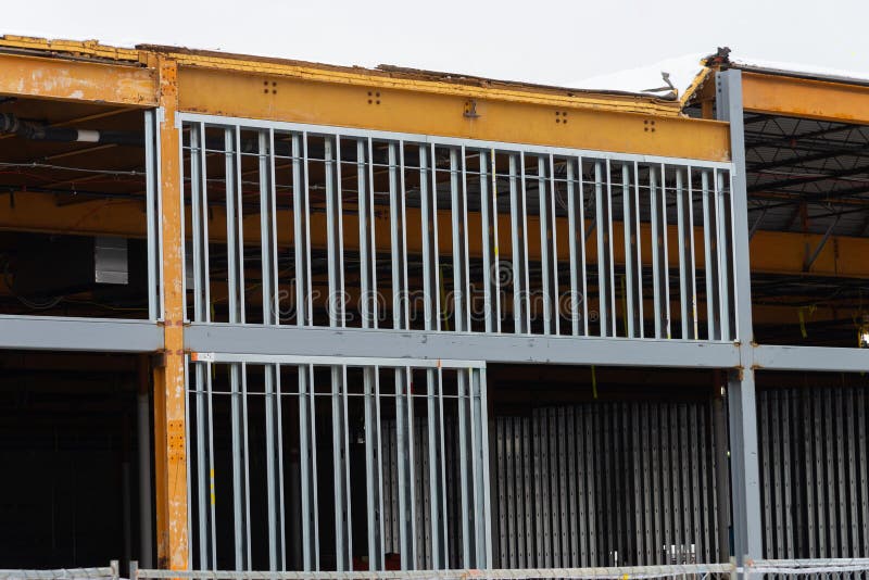 The Iron Frame of the New Wall Stock Image - Image of steelwork ...