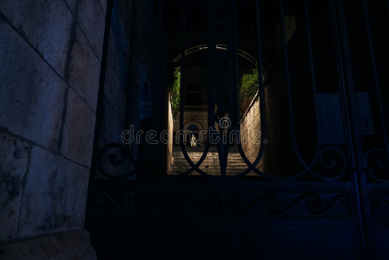Iron Gate in the Dark in City of Jerusalem Israel Stock Image - Image ...