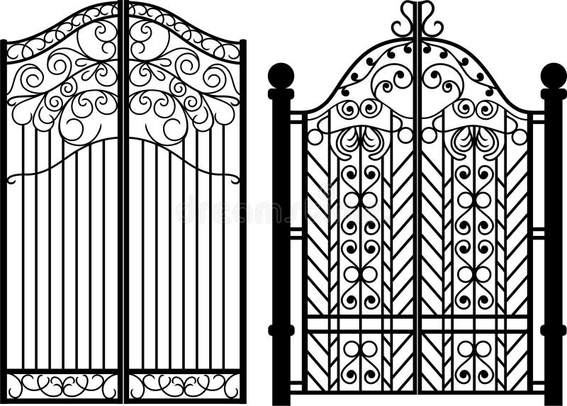 Iron gate design stock vector. Illustration of frame - 365816076