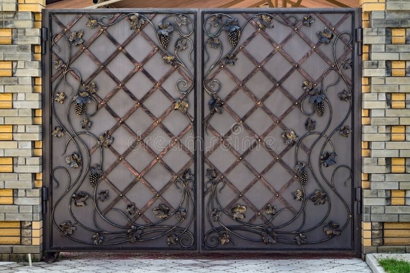 Iron gate stock image. Image of gate, background, decoration - 81856361