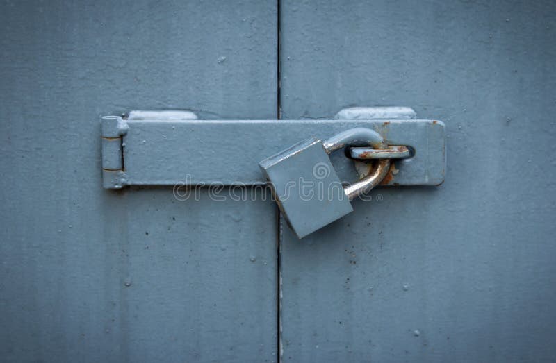 Iron gate with lock stock image. Image of protect, gate - 114709359