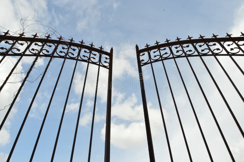 Iron Gate Lower Angle with Blue Sky View Stock Image - Image of ...
