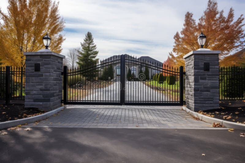 Iron Gate Marking Entry into Private Property Stock Illustration ...