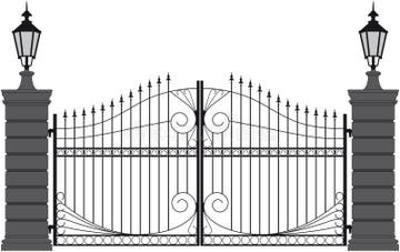 Wrought Iron Gate Drawing Stock Illustrations – 609 Wrought Iron Gate ...