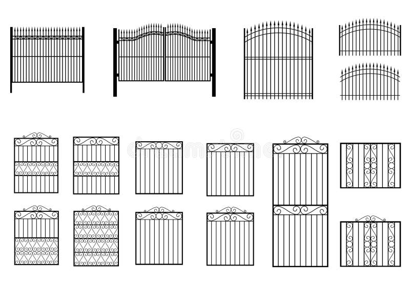 Iron gates collections stock vector. Illustration of pole - 29575524