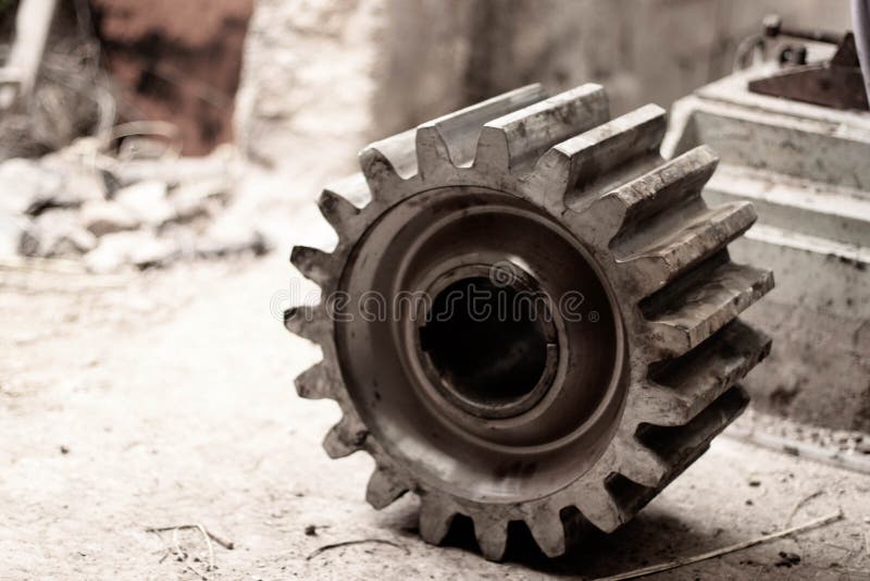 Iron gear isolated stock photo. Image of machinery, metal - 112421812