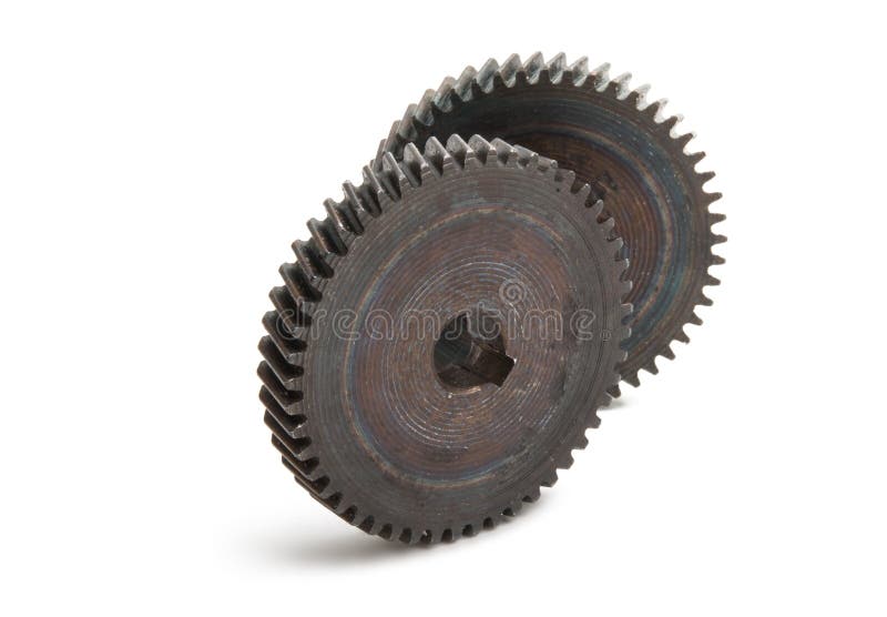 Iron gear isolated stock photo. Image of machinery, metal - 112421812