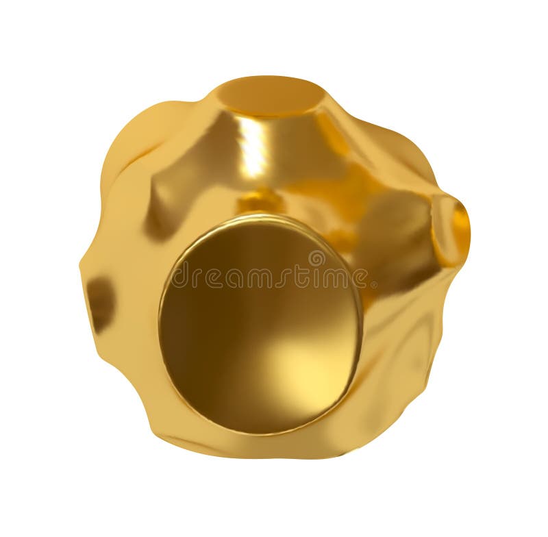 Iron Gold Metaball Shapes of Objects Realistic 3d Design. Golden ...