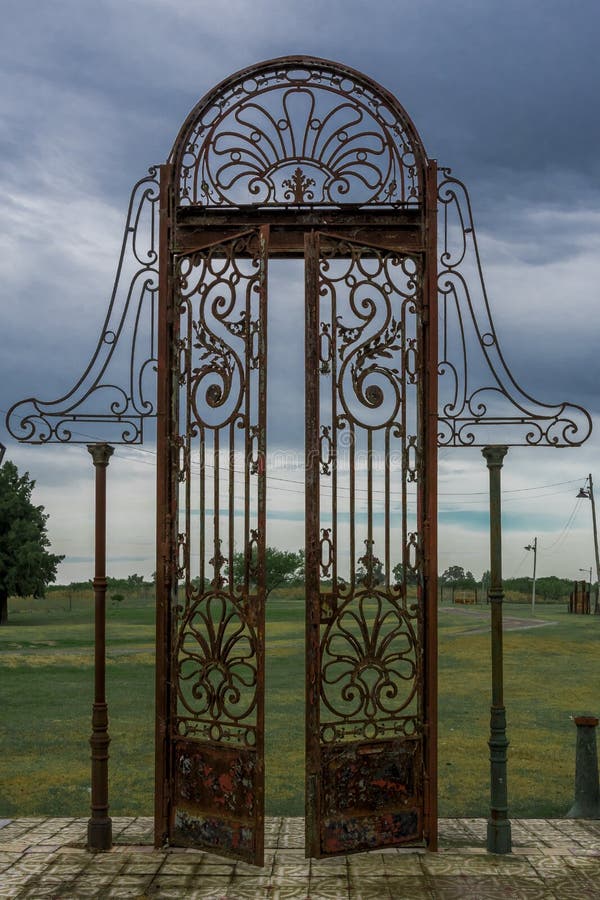 Iron Grid in the Middle of the Field Stock Photo - Image of ancient ...