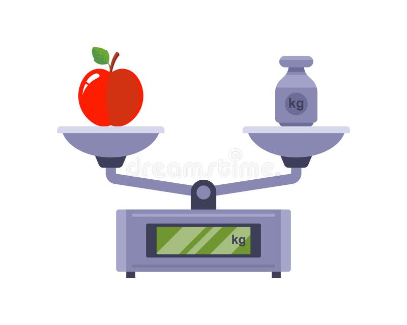 Iron Grocery Scales for Weighing Goods. Stock Vector - Illustration of ...
