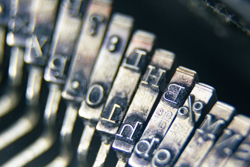 The Iron Hammers with the Letters Imprinted Inside an Old Typewriter ...