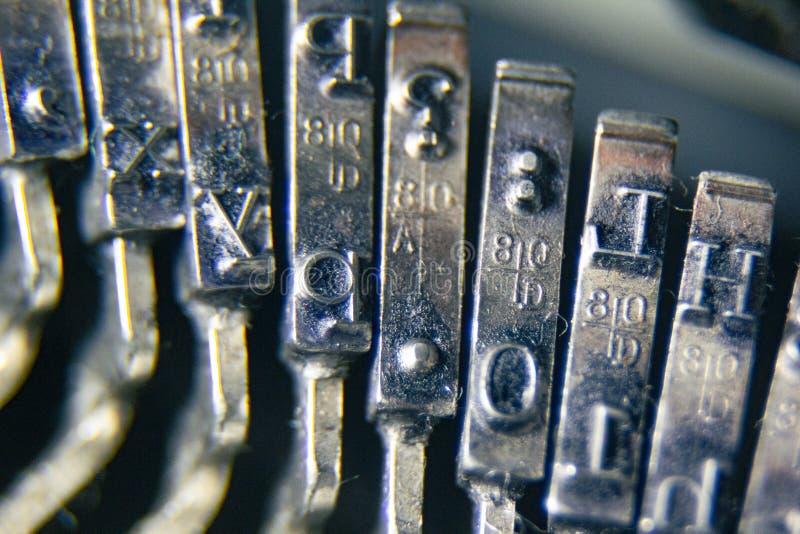 The Iron Hammers with the Letters Imprinted Inside an Old Typewriter ...