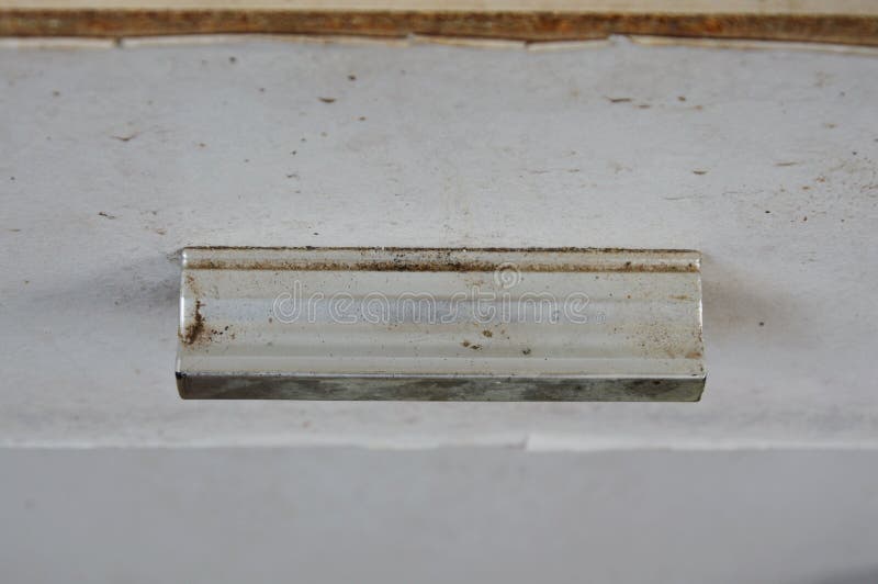 Iron Handle of White Wooden Drawer Stock Image - Image of handle, rusty ...