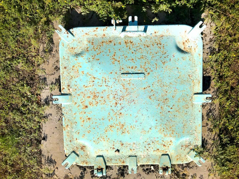 Iron hatch in the ground. stock photo. Image of abstraction - 133306620