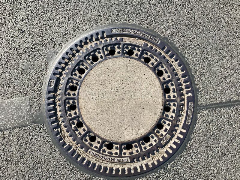 Iron Hatch with a Pattern Above an Observation Well is Located on Auto ...