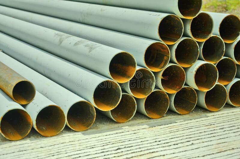 Iron hollow tubes stock image. Image of metal, iron, sunlight - 58781377