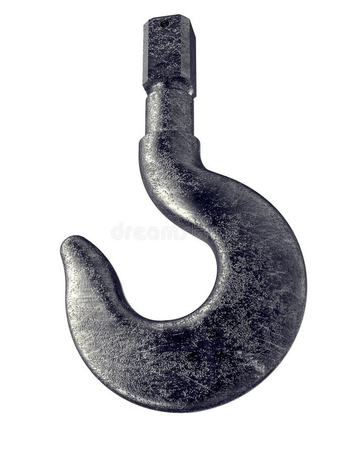 Iron Hook Isolated on White Stock Photo - Image of link, hook: 53824552