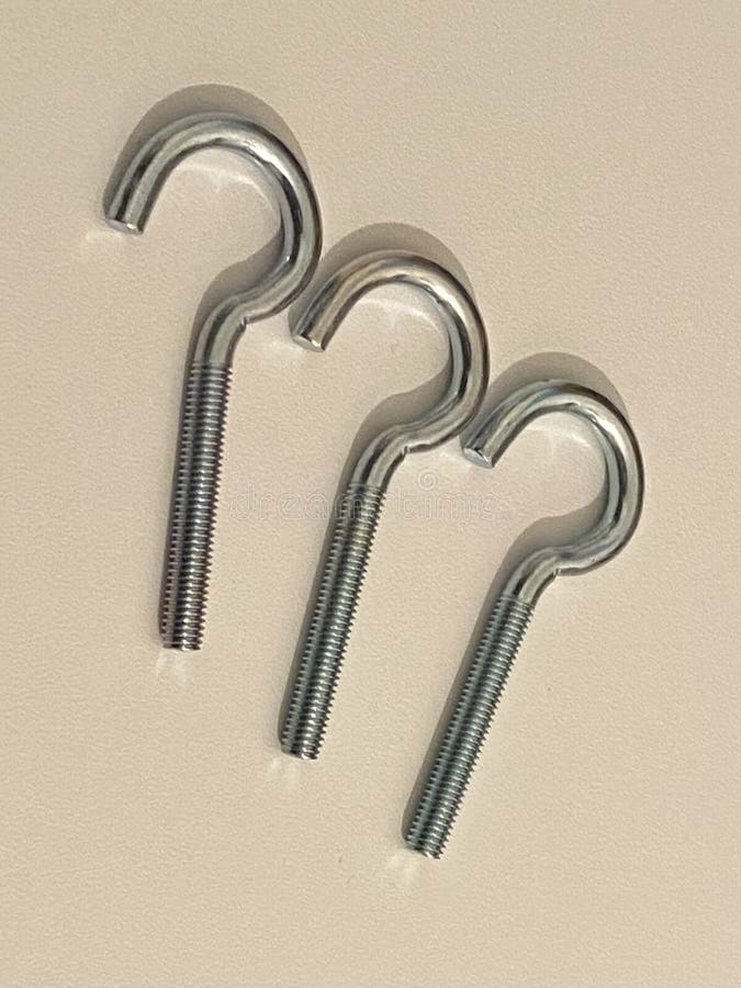 Iron hooks with thread stock image. Image of small, support - 300568809