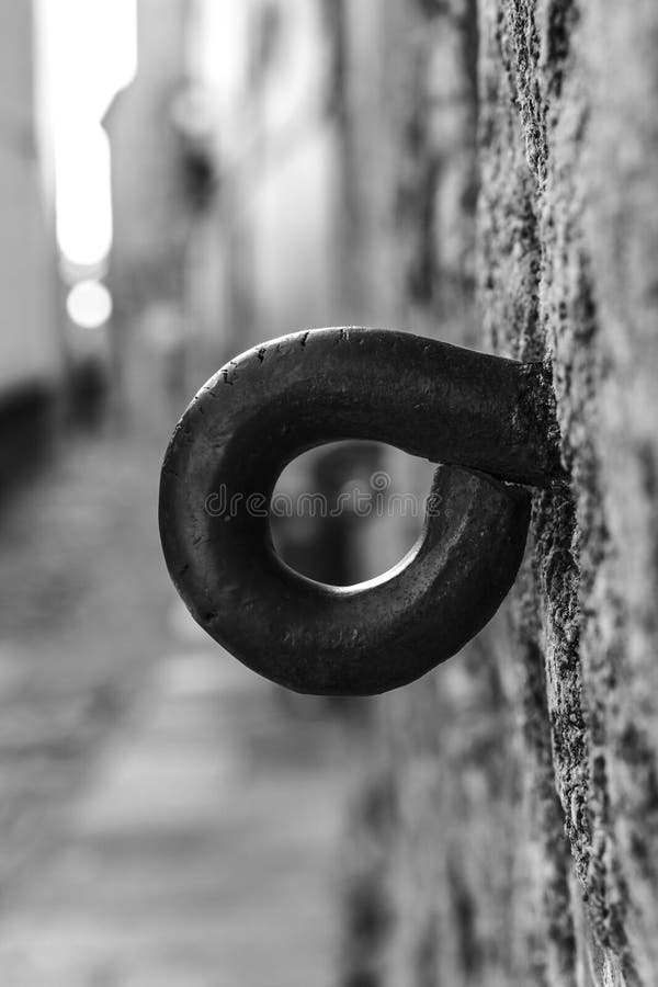 Iron Horse Tie Ring on the Wall in the Old Town of Caceres Stock Image ...