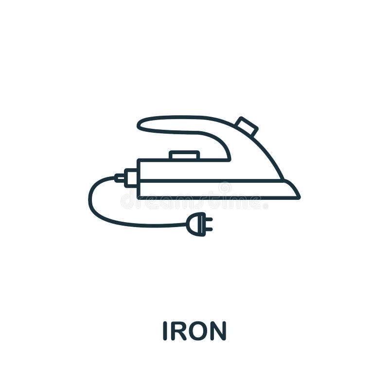 Iron Icon from Household Collection. Simple Line Iron Icon for ...