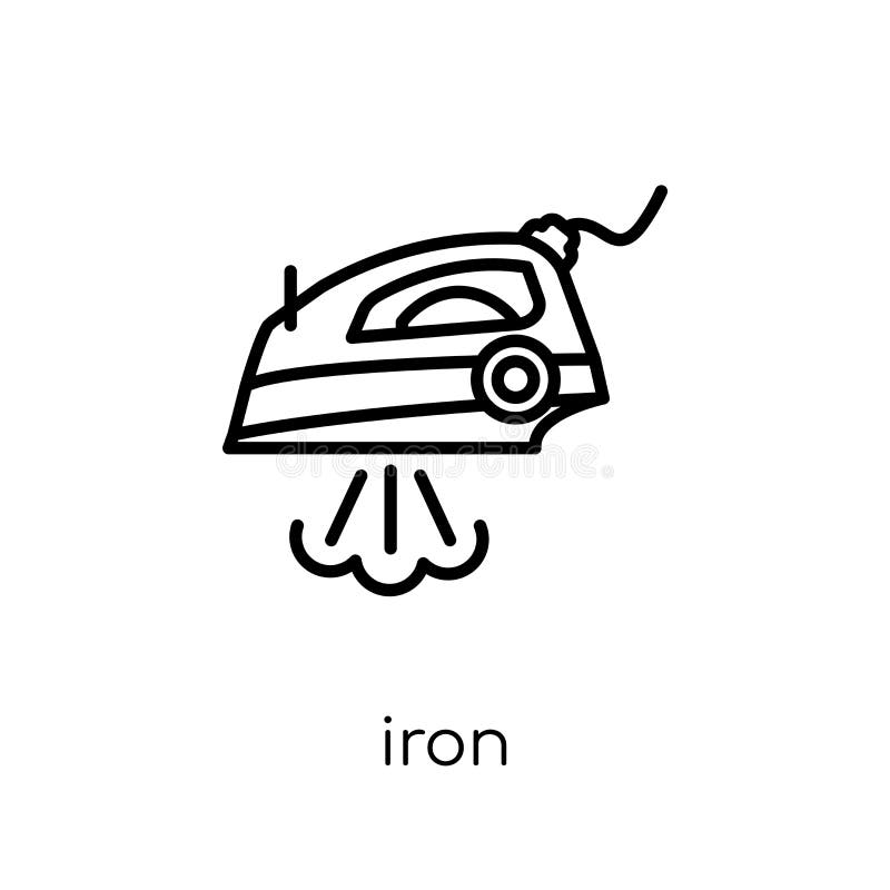 Iron Icon. Trendy Modern Flat Linear Vector Iron Icon on White B Stock ...
