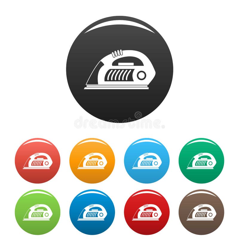 Iron icons set color stock vector. Illustration of flatiron - 131336964