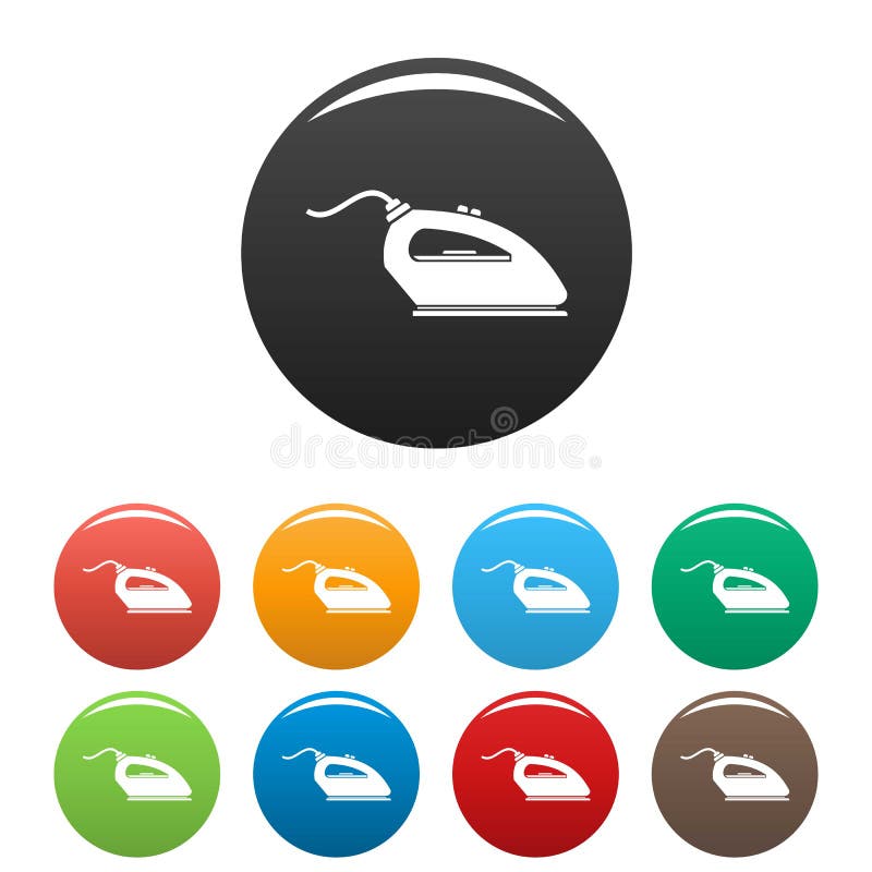 Iron icons set color stock vector. Illustration of equipment - 141680794