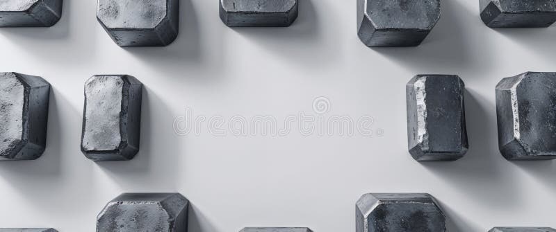 Iron Ingots Collection from Above with Text Space for Customization and ...