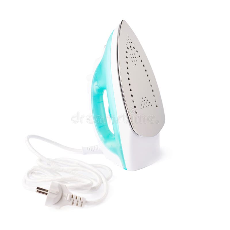 Iron Isolated on a White Background Stock Image - Image of light, cable ...