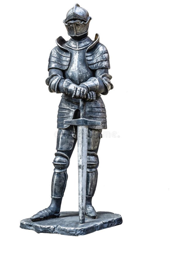 Iron Knight. a Warrior in Armor with a Sword from the Middle Ages ...