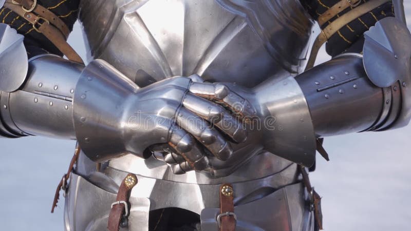 Iron Knight Will Knead Hands Stock Footage - Video of iron, object ...