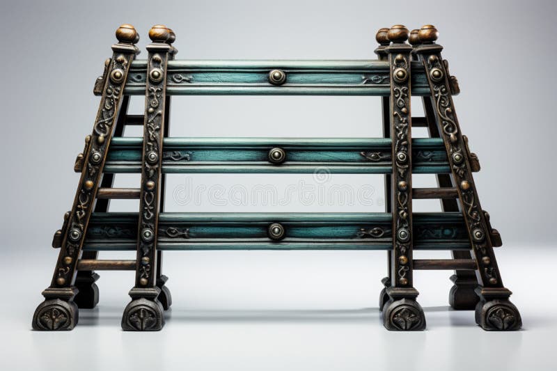 Metal Ladder on White Background Stock Illustration - Illustration of ...