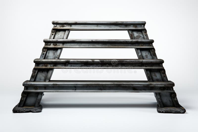 Metal Ladder on White Background Stock Illustration - Illustration of ...