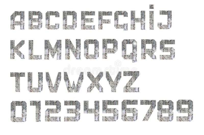 Alphabet from metal chain stock illustration. Illustration of sign ...
