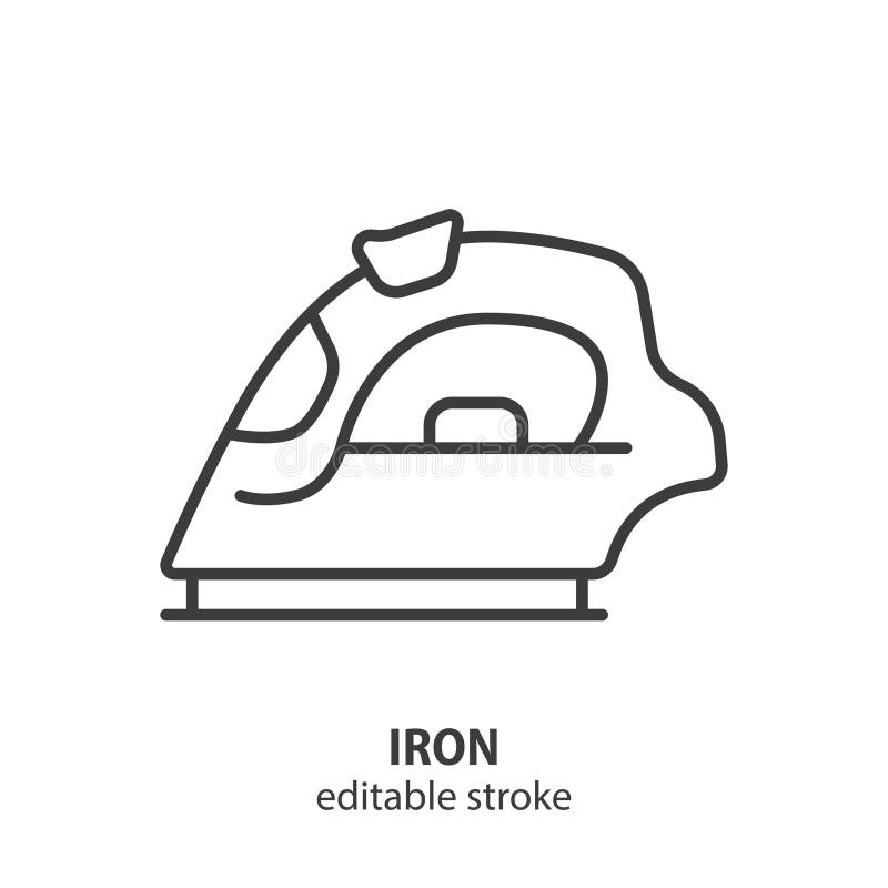 Iron Line Icon. Ironing Symbol. Editable Stroke Stock Vector ...