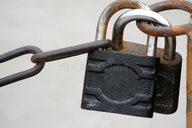 Iron lock stock image. Image of link, burglary, gate - 29220363