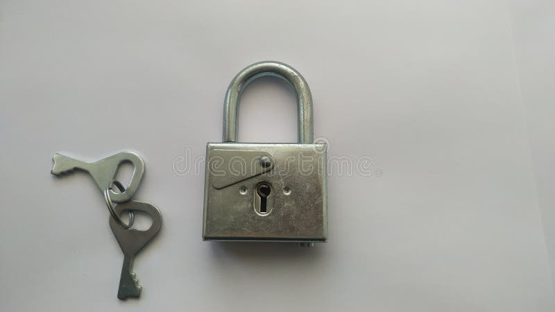 Iron Lock with Keys on the Table Stock Image - Image of doors, locking ...