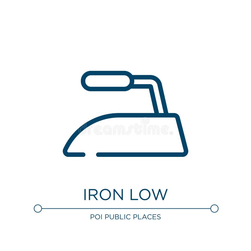 Iron Low Icon. Linear Vector Illustration from Laundry Instructions ...