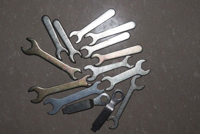 Iron Made Double End Spanner Set Stock Photo - Image of mechanic ...