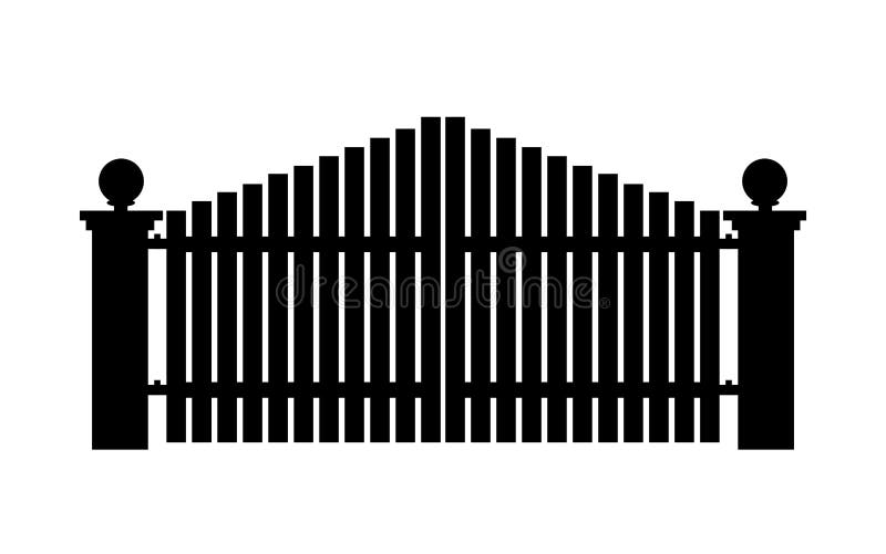 Iron Main Gate Design Vector. House Gate Stock Vector - Illustration of ...