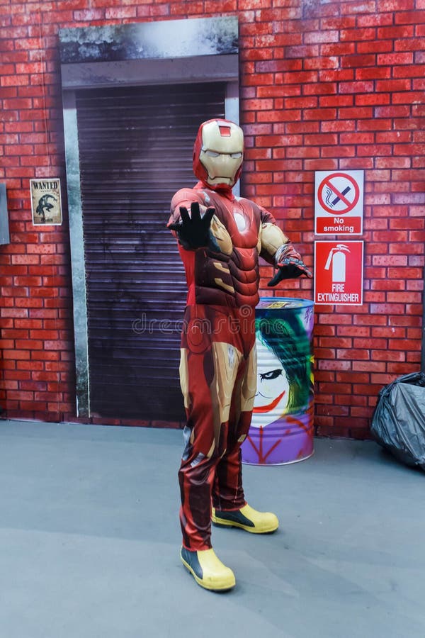 Iron man cosplayer. editorial stock photo. Image of present - 44388763