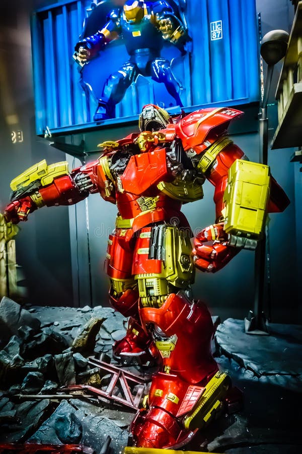 Iron Man in Hulk Buster Suit at the Battle Field Setting on Display in ...