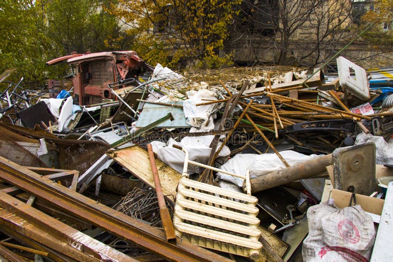 Iron Material Garbage Close-up, Pollution Stock Image - Image of ...