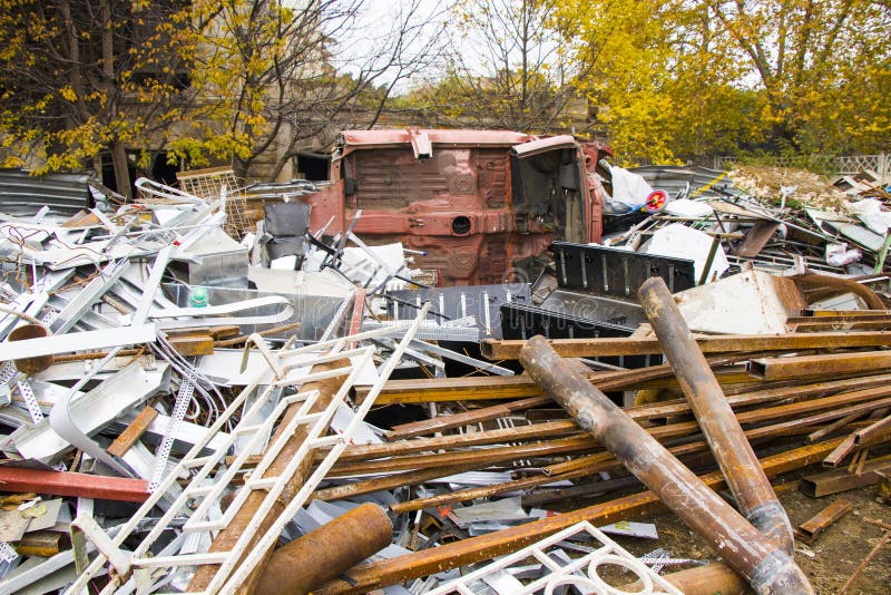 Iron Material Garbage Close-up, Pollution Stock Image - Image of ...