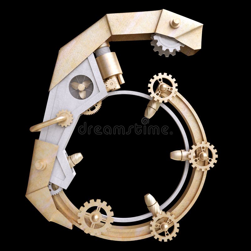 Mechanical Number 5 Engraving Vector Illustration Stock Vector ...