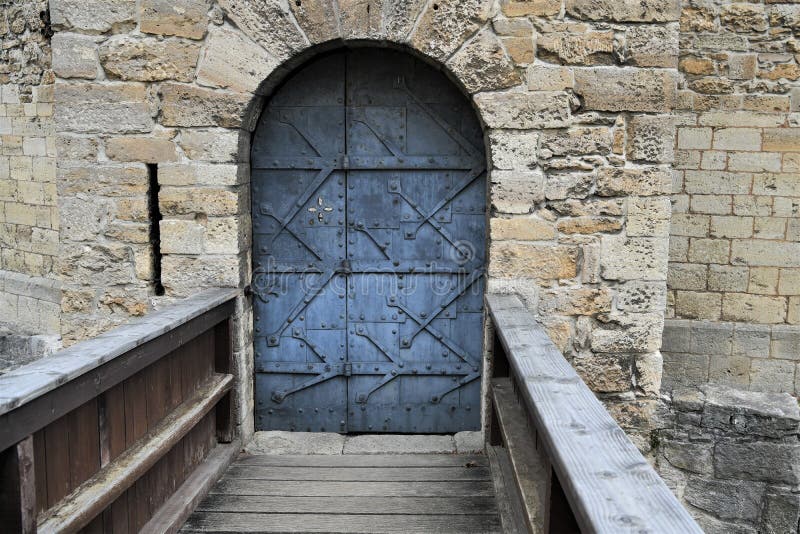 An Outer Monumental, Iron, Heavy, Medieval Castle Gate Stock Photo ...